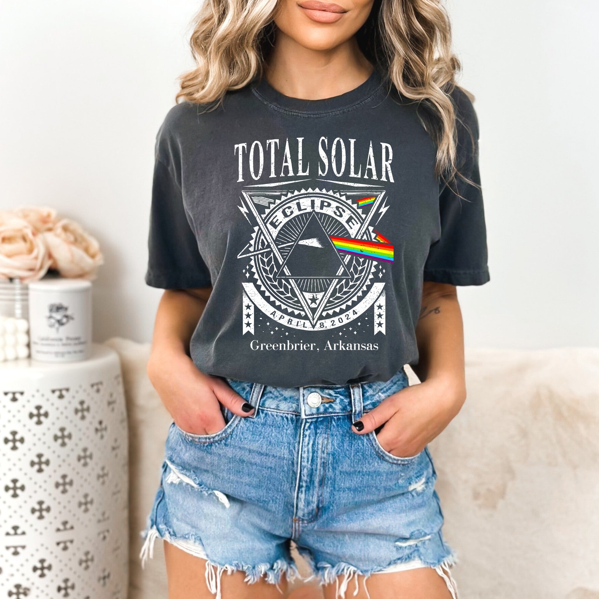 Total Solar Eclipse White Rainbow Triangle DTF – Grace DTF Transfers