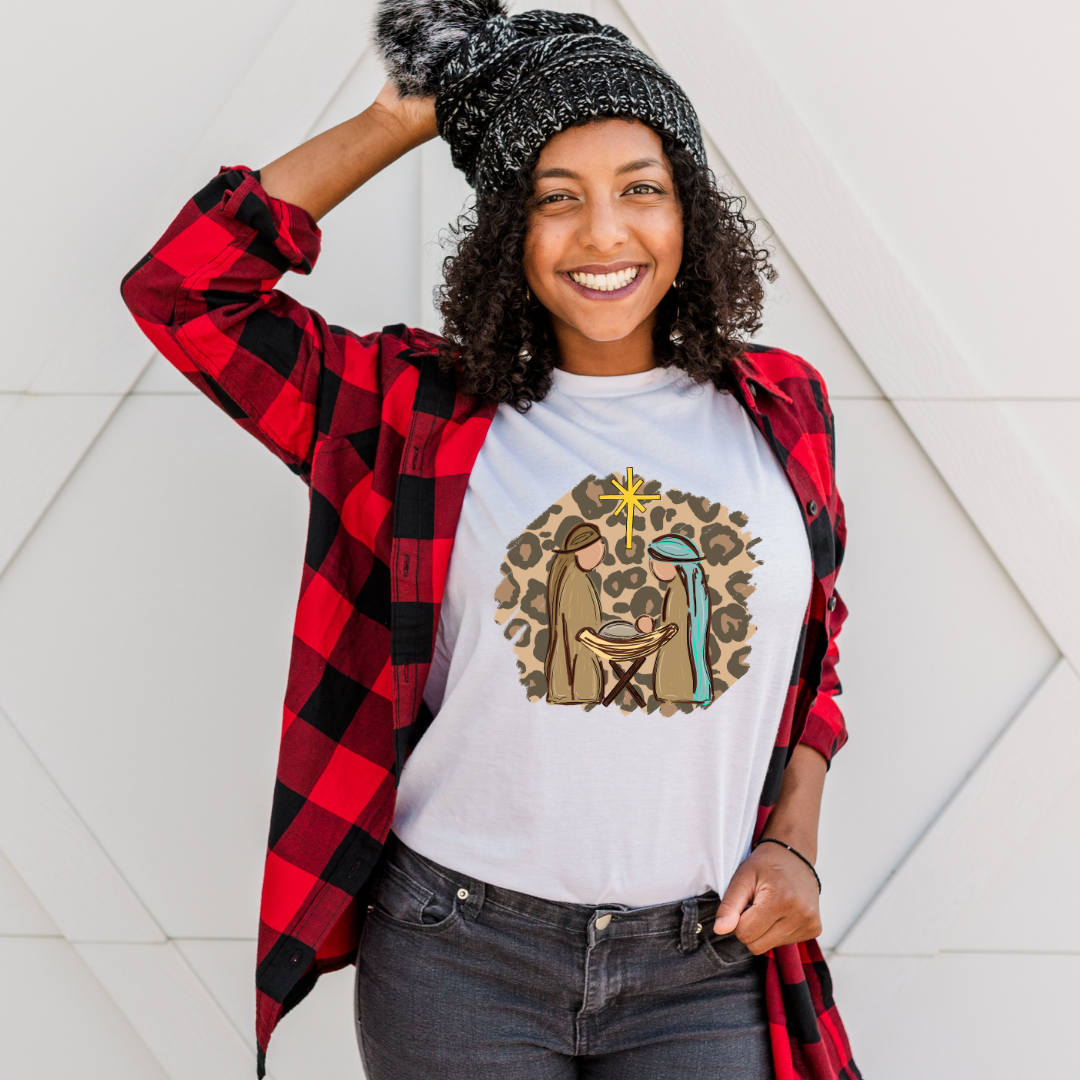 Leopard Print Nativity DTF – Grace DTF Transfers