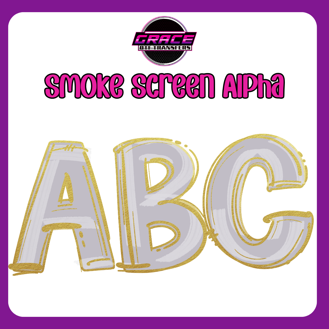 *Smoke Screen Alpha – Grace DTF Transfers