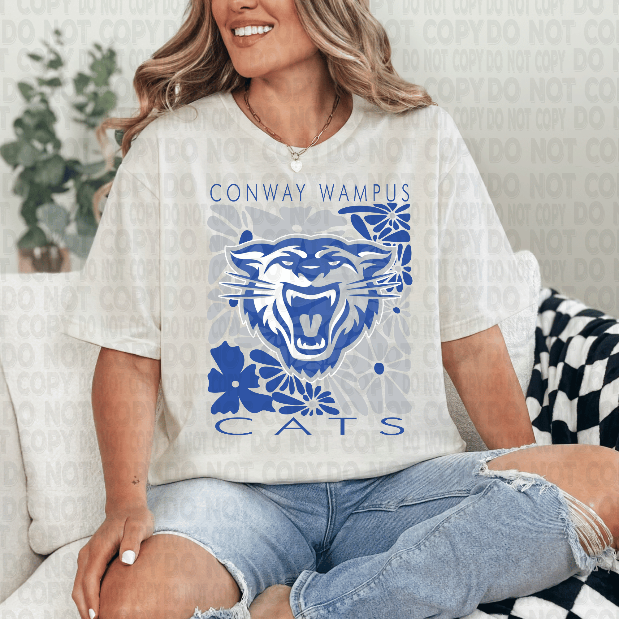 Conway Wampus Cats Abstract Floral DTF Transfer – Grace DTF Transfers