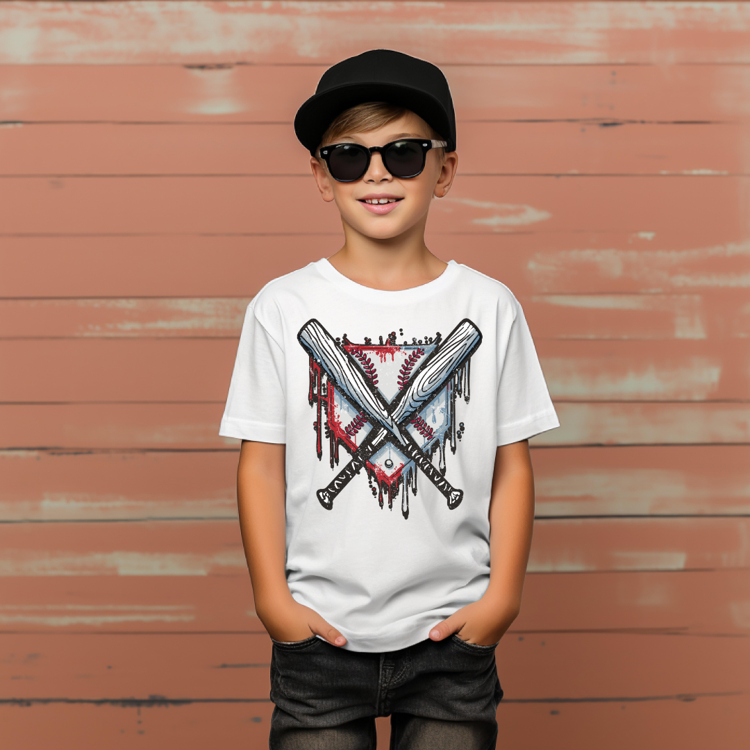 Red and White Baseball Plate Drip DTF Transfer – Grace DTF Transfers