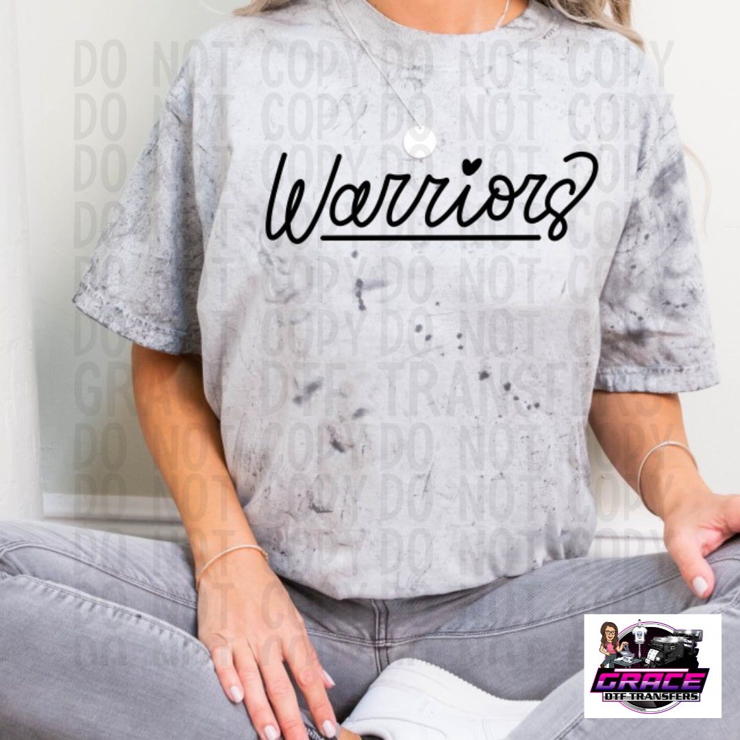 Warriors Hand Lettered DTF – Grace DTF Transfers