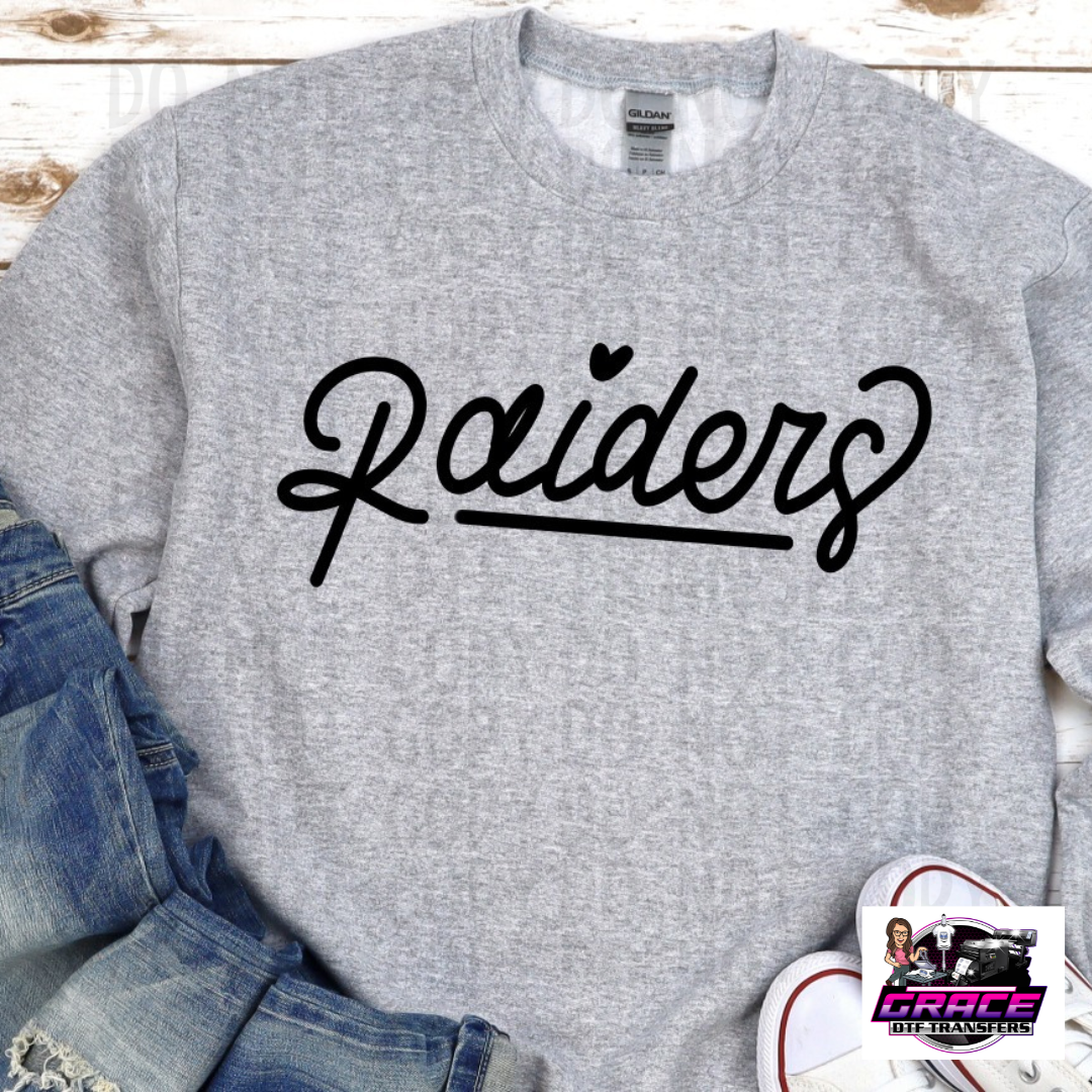 Raiders Hand Lettered DTF – Grace DTF Transfers