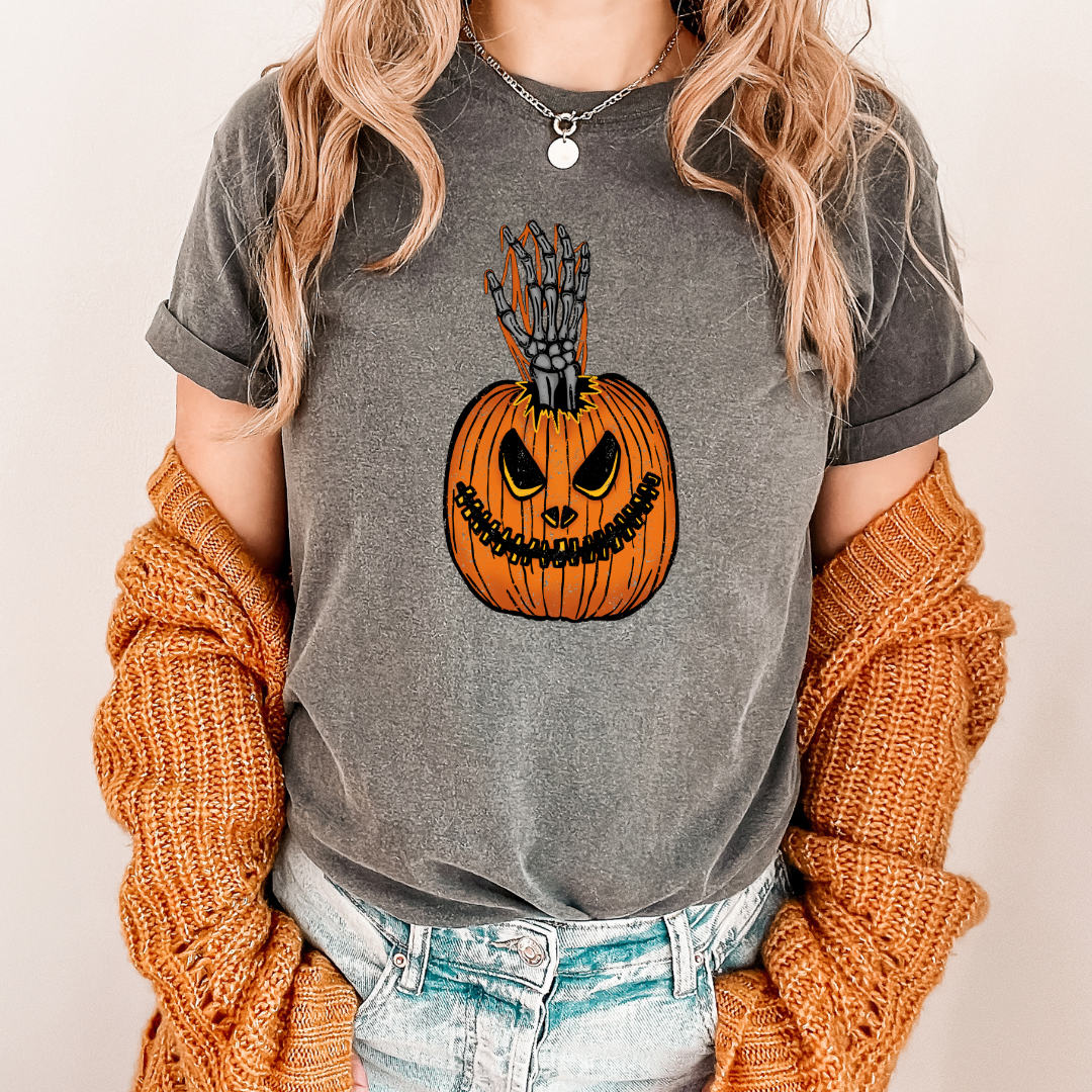 Jackolantern Skellie Hand DTF – Grace DTF Transfers