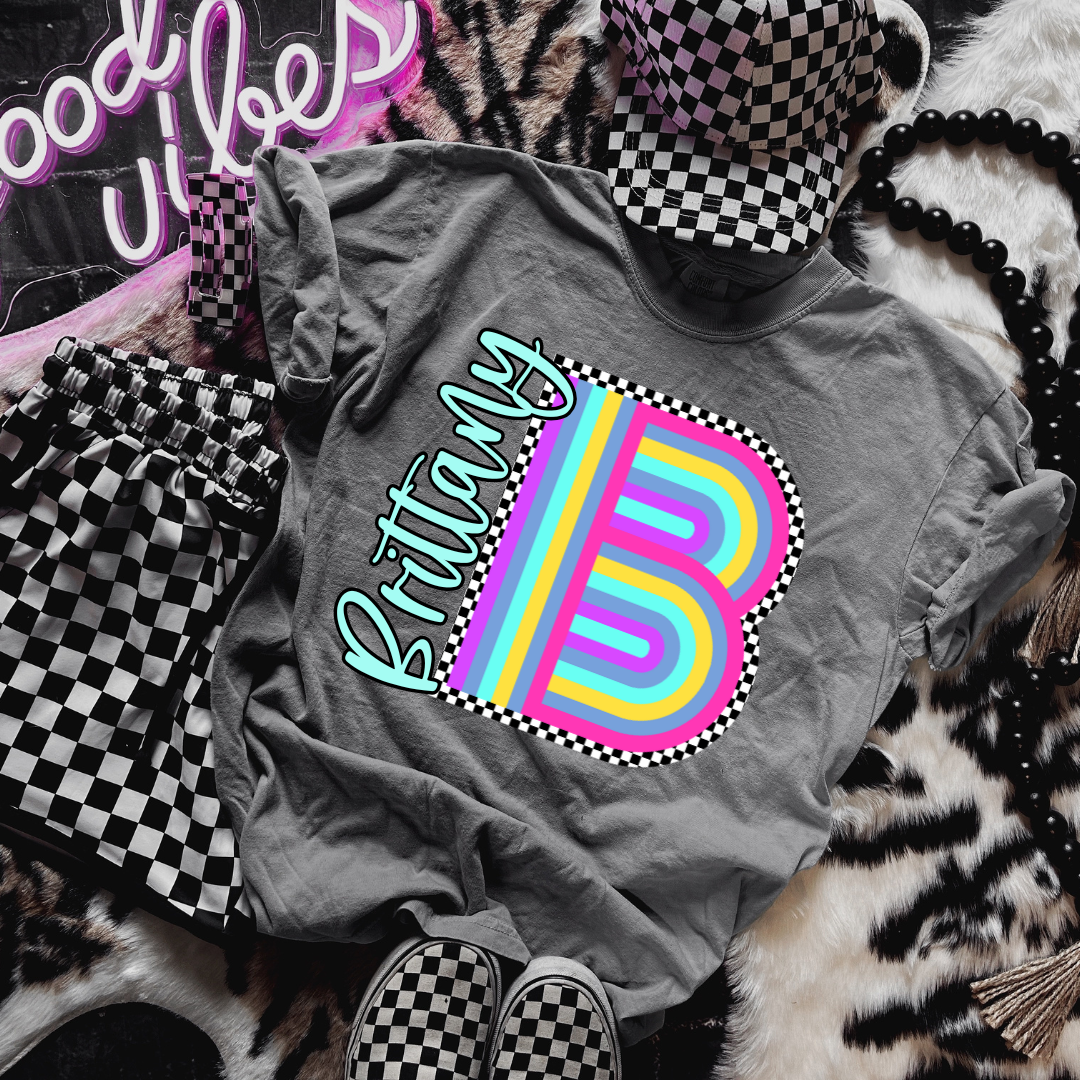 Single Letter 90's Vibe DTF Transfer – Grace DTF Transfers