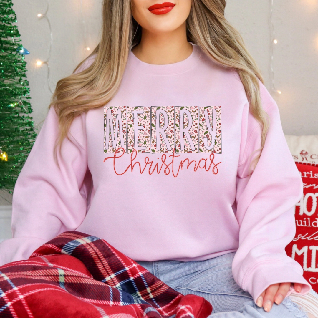 Merry Christmas Alpha Art DTF Transfer – Grace DTF Transfers