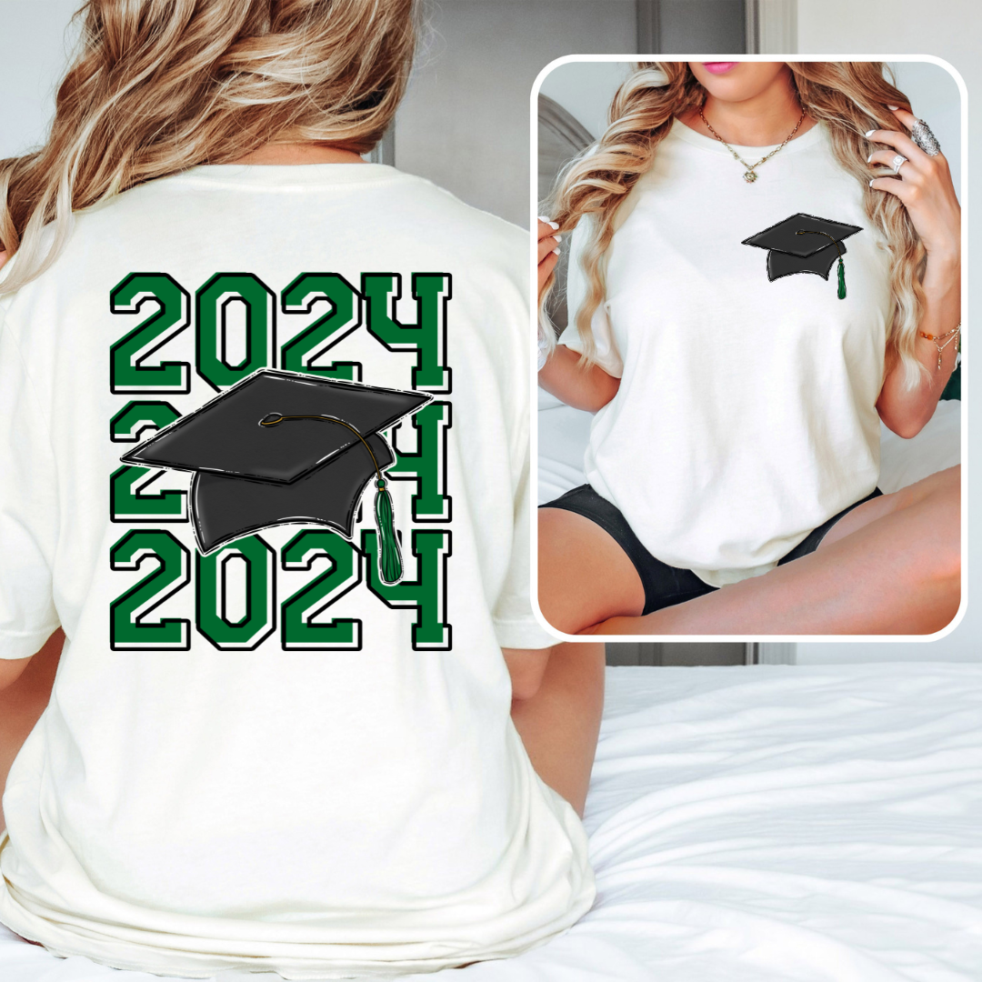 Copy of 2024 Grad Cap Kelly Green DTF – Grace DTF Transfers