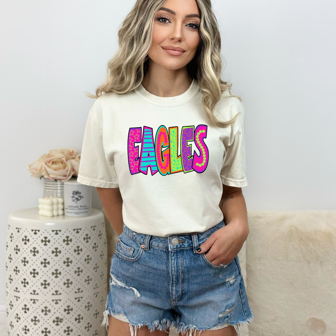Eagles Doodle Letters DTF – Grace DTF Transfers