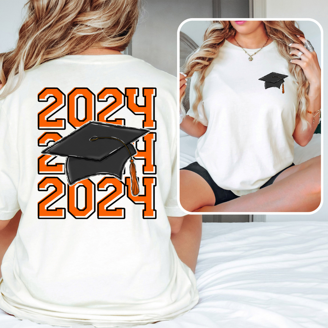 2024 Grad Cap Orange DTF – Grace DTF Transfers