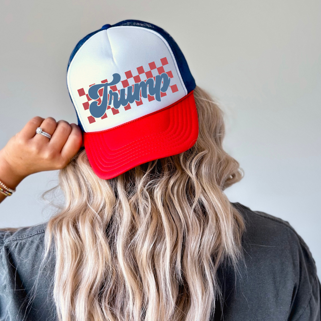 Trump 2024 Faded Hat Patch Collage – Grace DTF Transfers