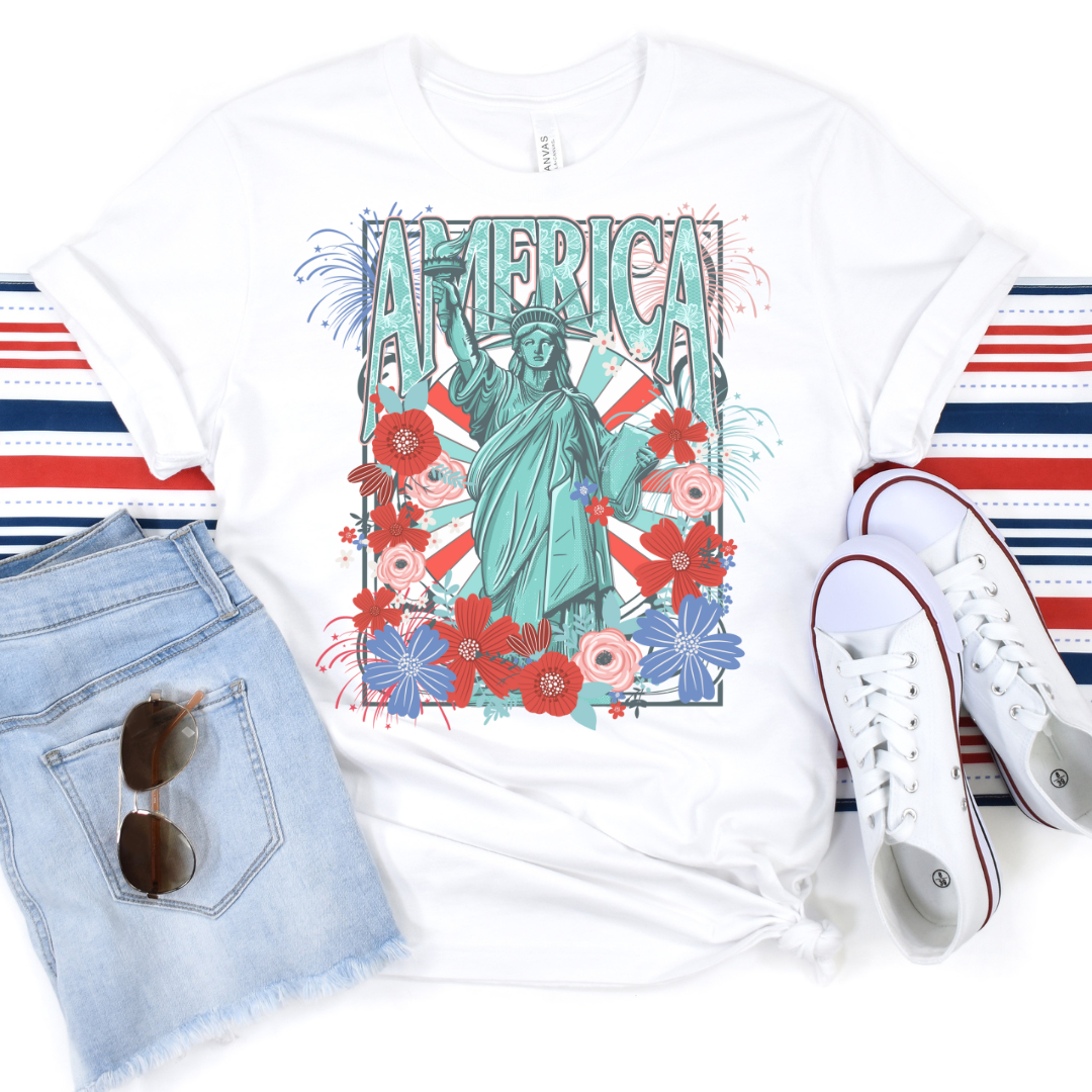 America Lady Faded DTF – Grace DTF Transfers