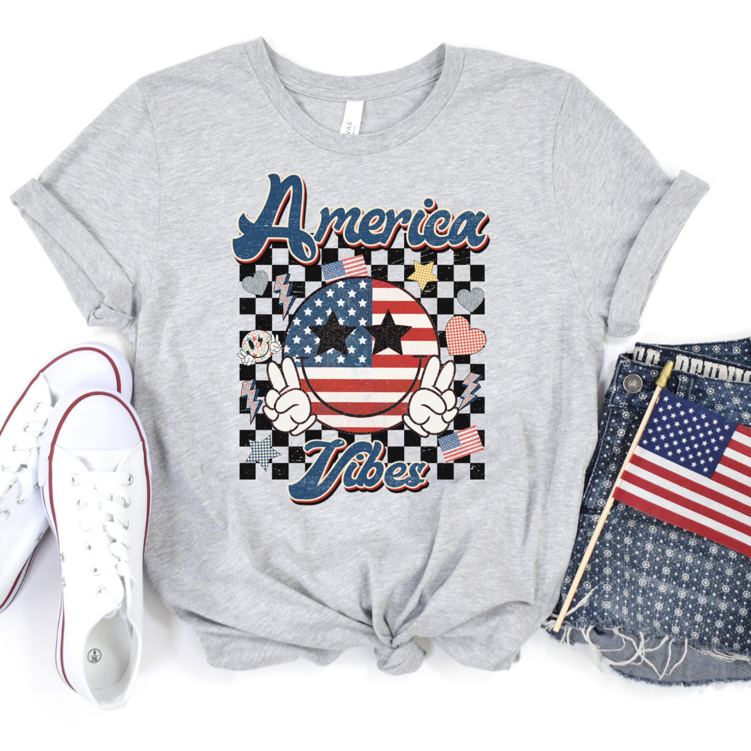 America Vibes Peace Smiley – Grace DTF Transfers