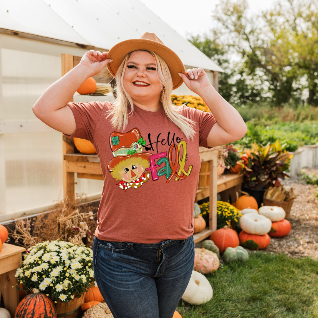 Hello Fall Scarecrow DTF – Grace DTF Transfers