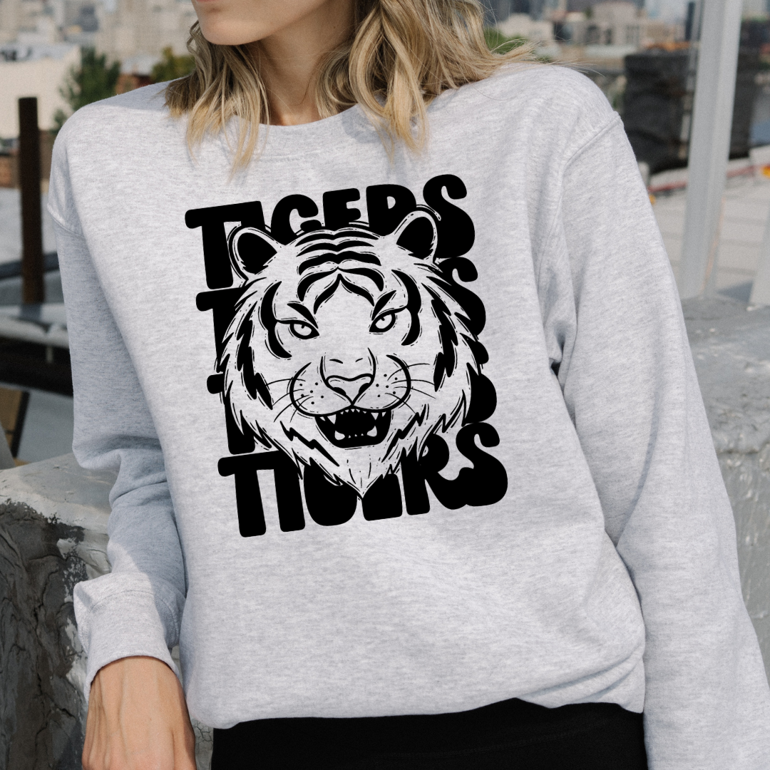 Tigers Black Mascot DTF – Grace DTF Transfers