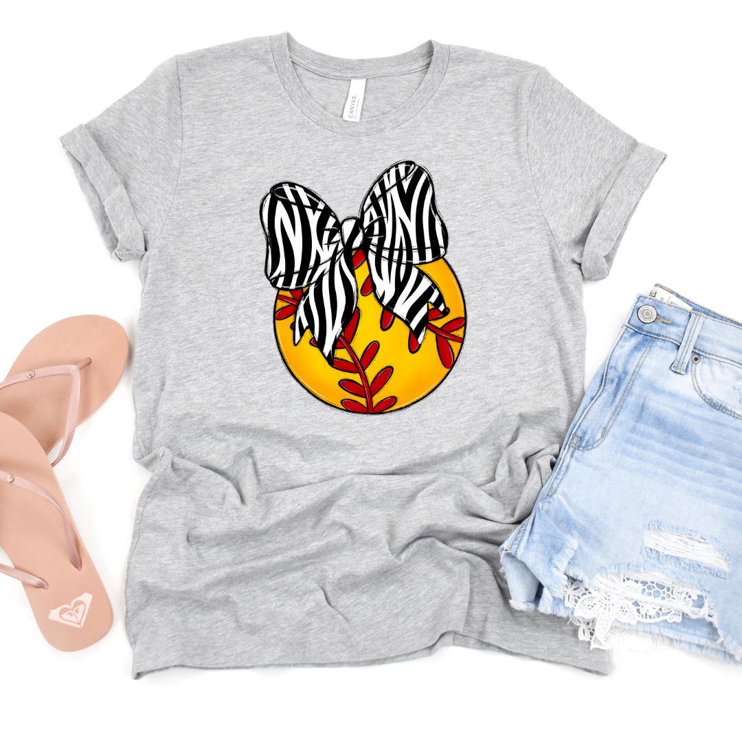 Bows And Balls Softball Zebra – Grace DTF Transfers