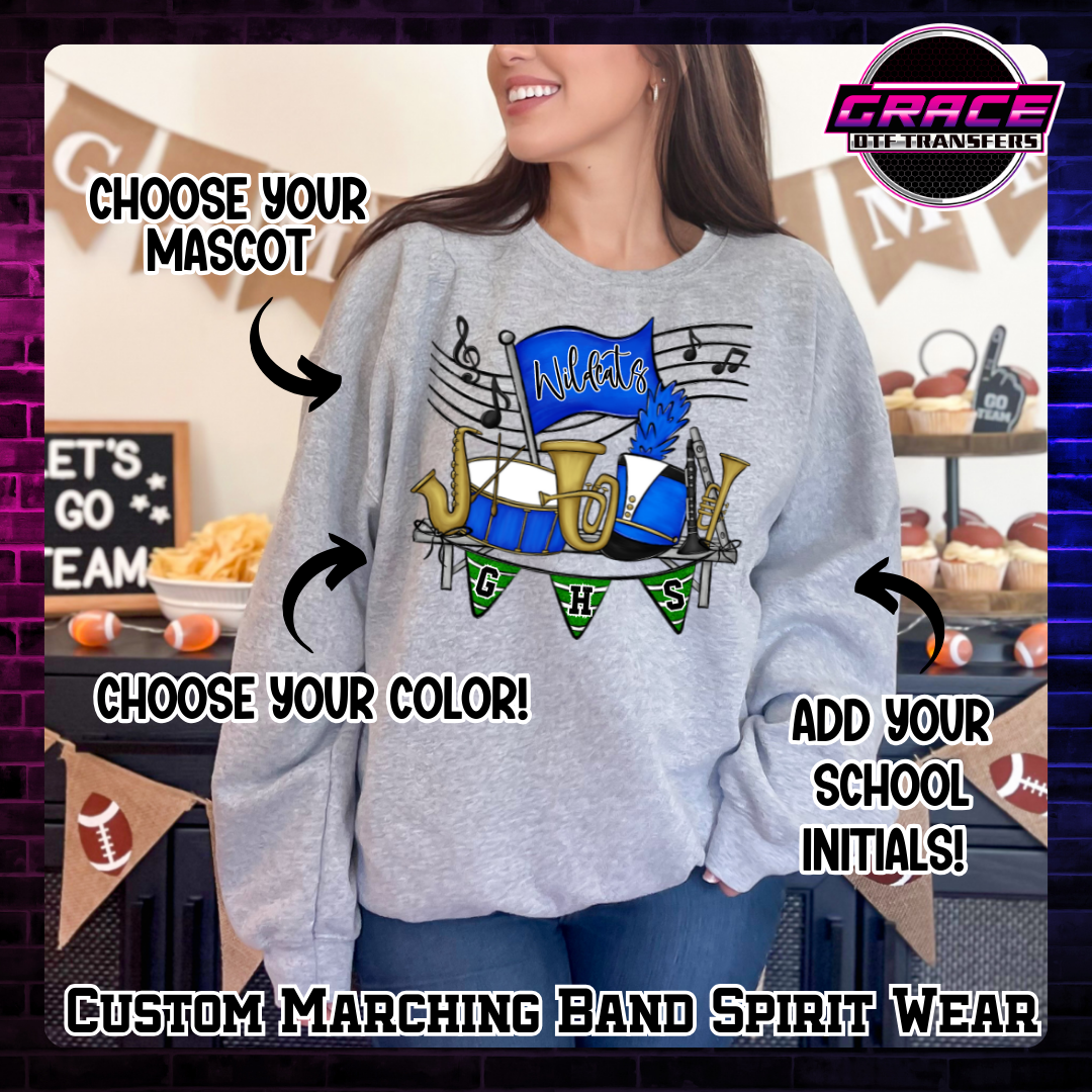 *Custom Marching Band Mascot DTF – Grace DTF Transfers